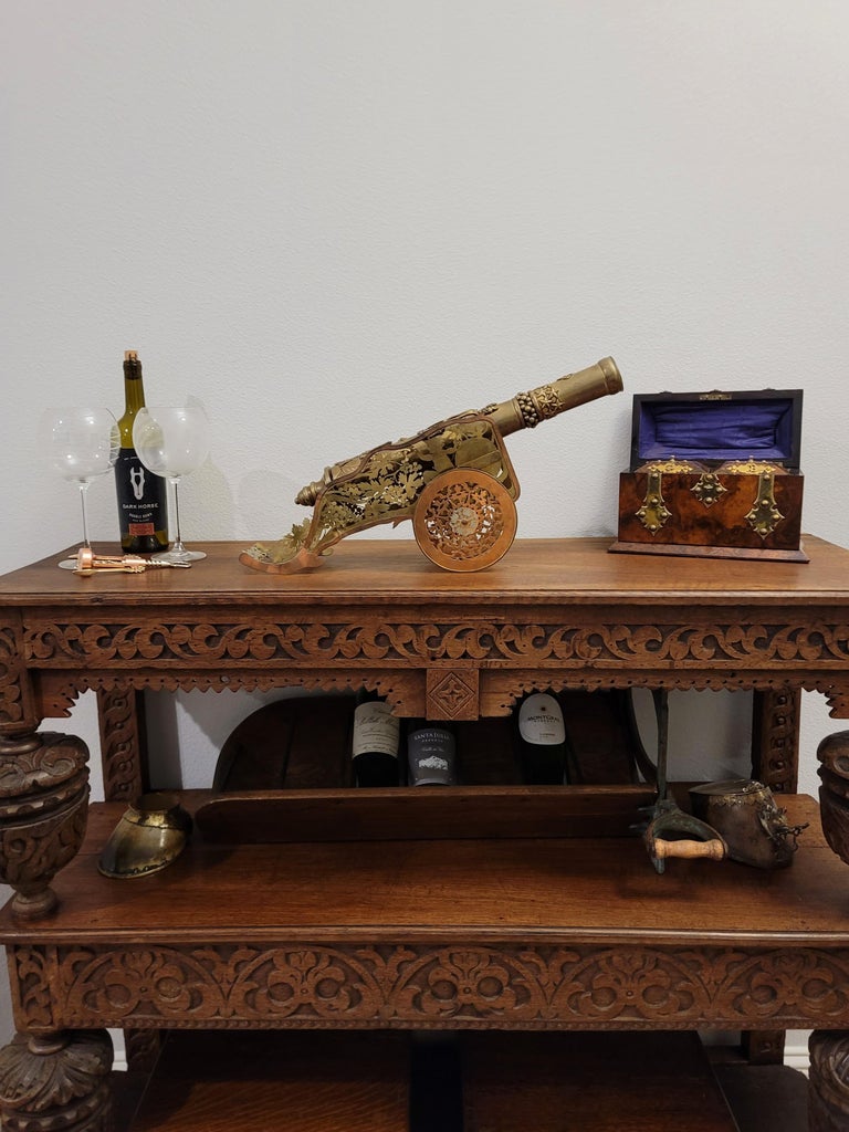 Large Antique English Trench Art Table Cannon For Sale at 1stDibs