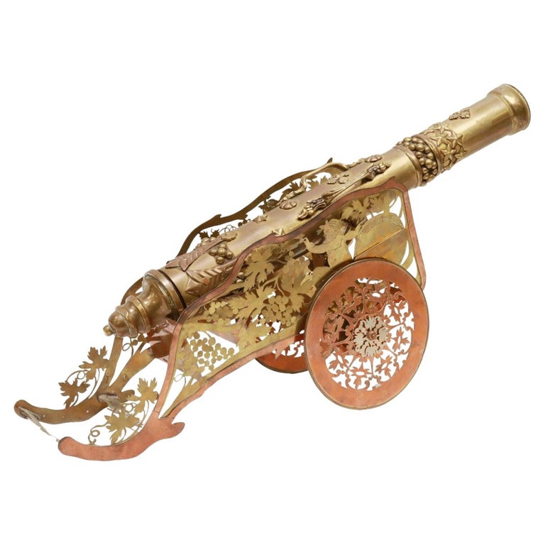 Large Antique English Trench Art Table Cannon For Sale at 1stDibs