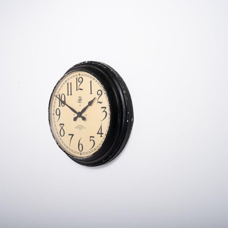 Large Antique Factory Clock by International Time Recording Co Ltd at ...