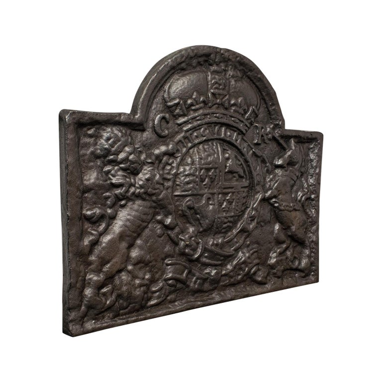 Large Antique Fire Back, English, Cast Iron, Fireplace, Fireside ...