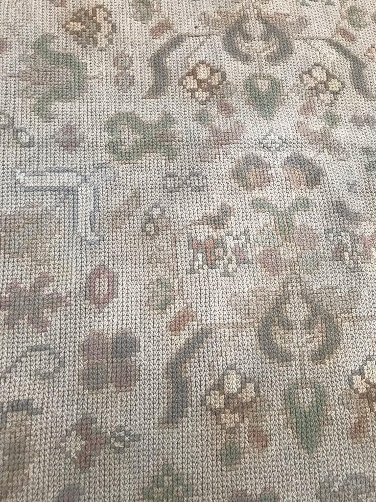 Large Antique Flat Light Portuguese Arraiolos Rug at 1stDibs