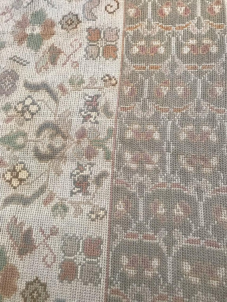 Large Antique Flat Light Portuguese Arraiolos Rug at 1stDibs