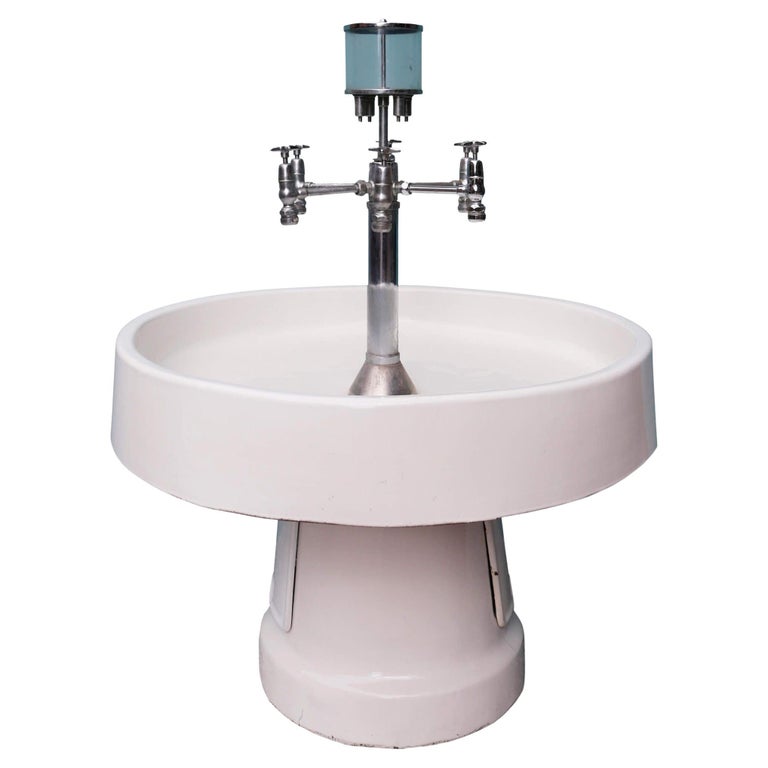 Large Antique Freestanding Round Communal Washstand For Sale at 1stDibs