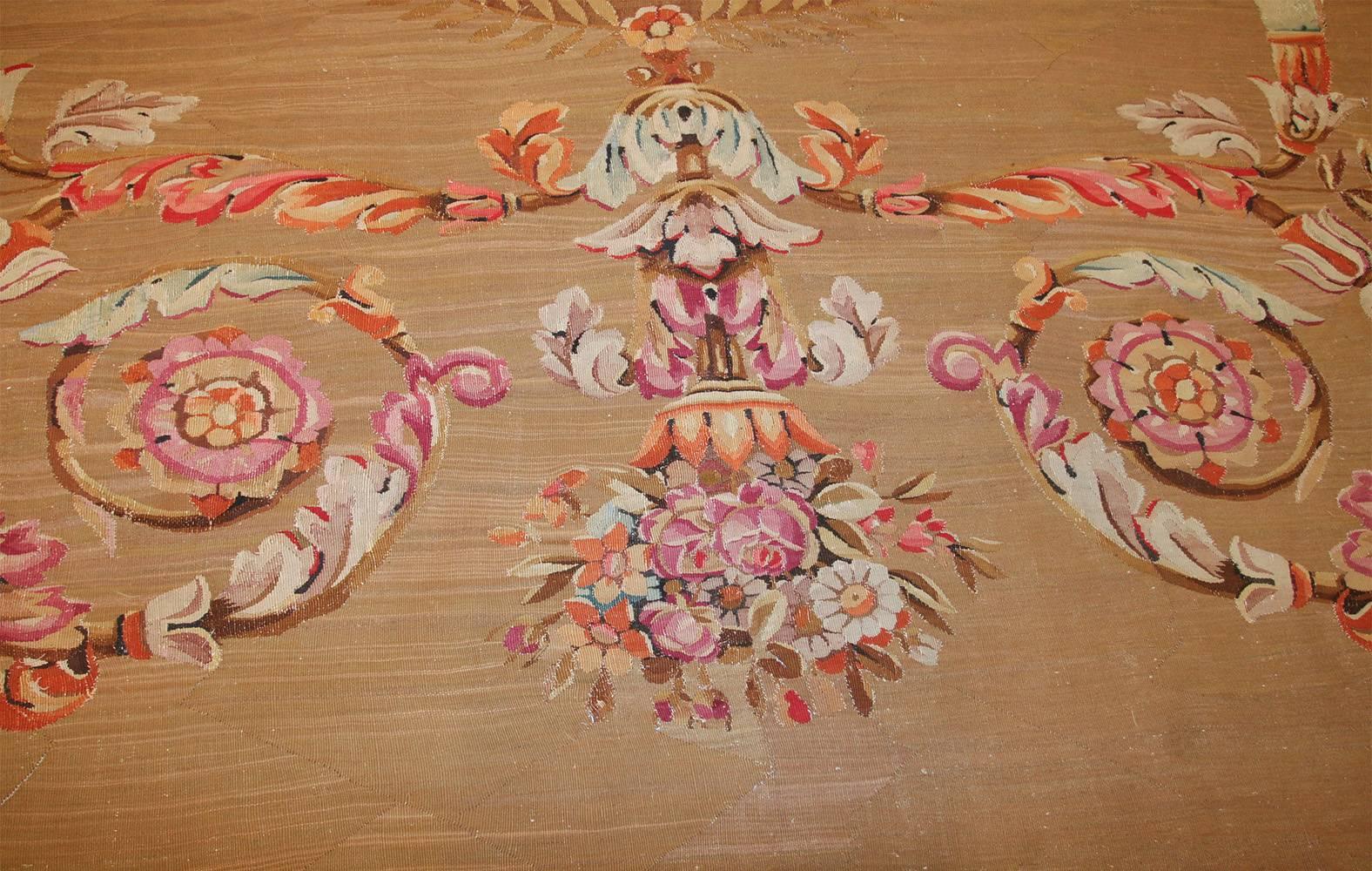 Nazmiyal Collection Antique French Aubusson Carpet. 15 ft 4 in x 16 ft ...