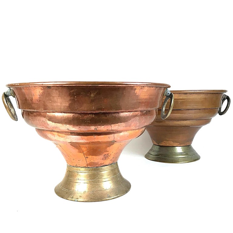 Large Antique French Copper Brass Champagne / Wine Cooler, 1850s ...