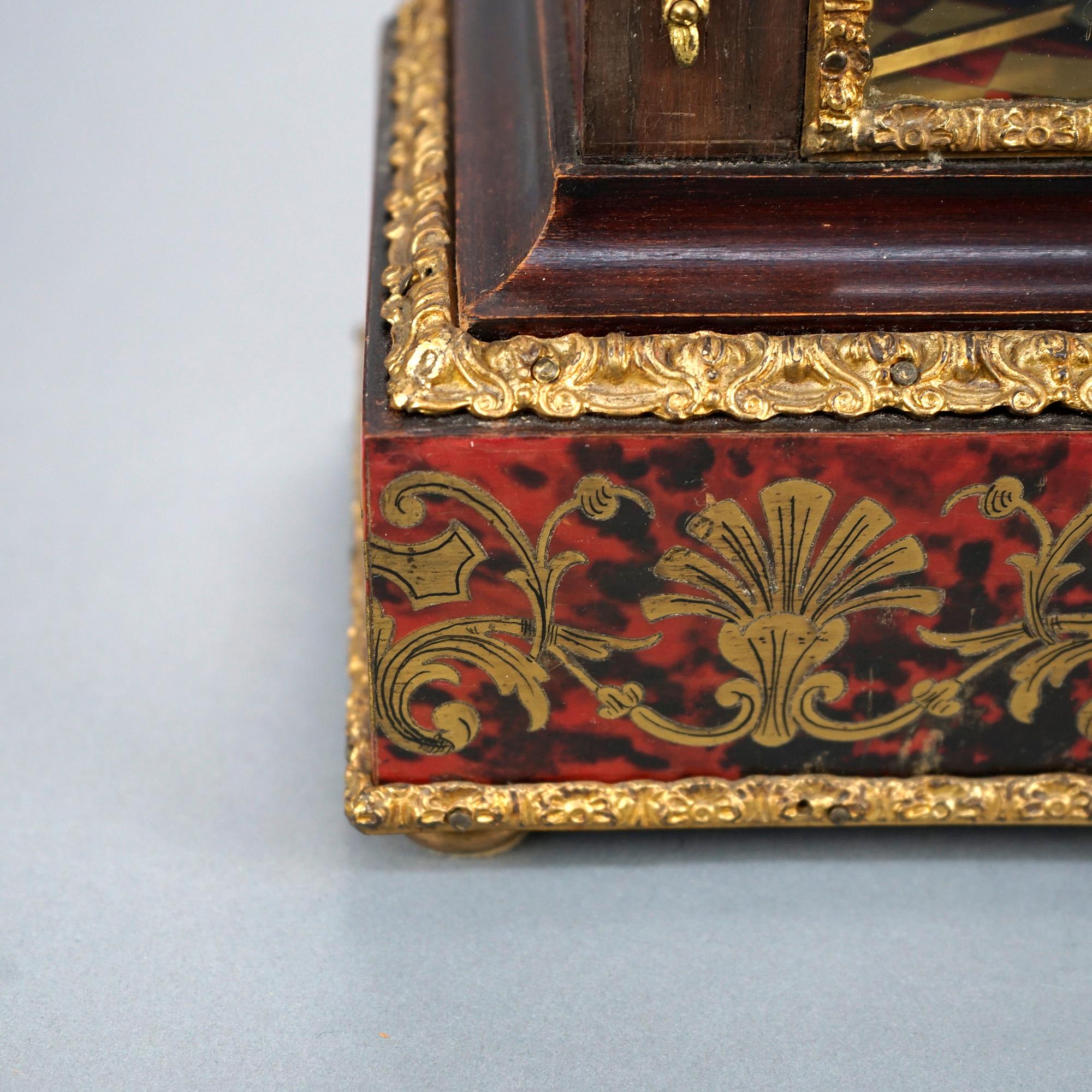 Large Antique French Empire Tortoise Boulle and Ormolu Mantle Clock ...