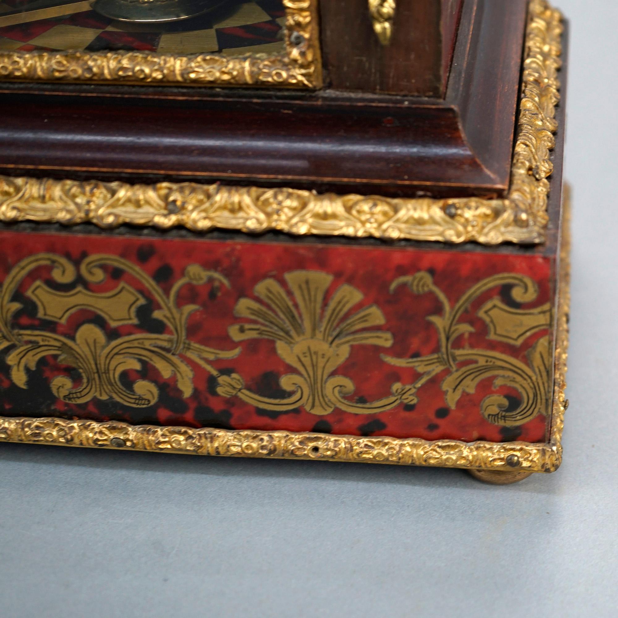 Large Antique French Empire Tortoise Boulle and Ormolu Mantle Clock ...