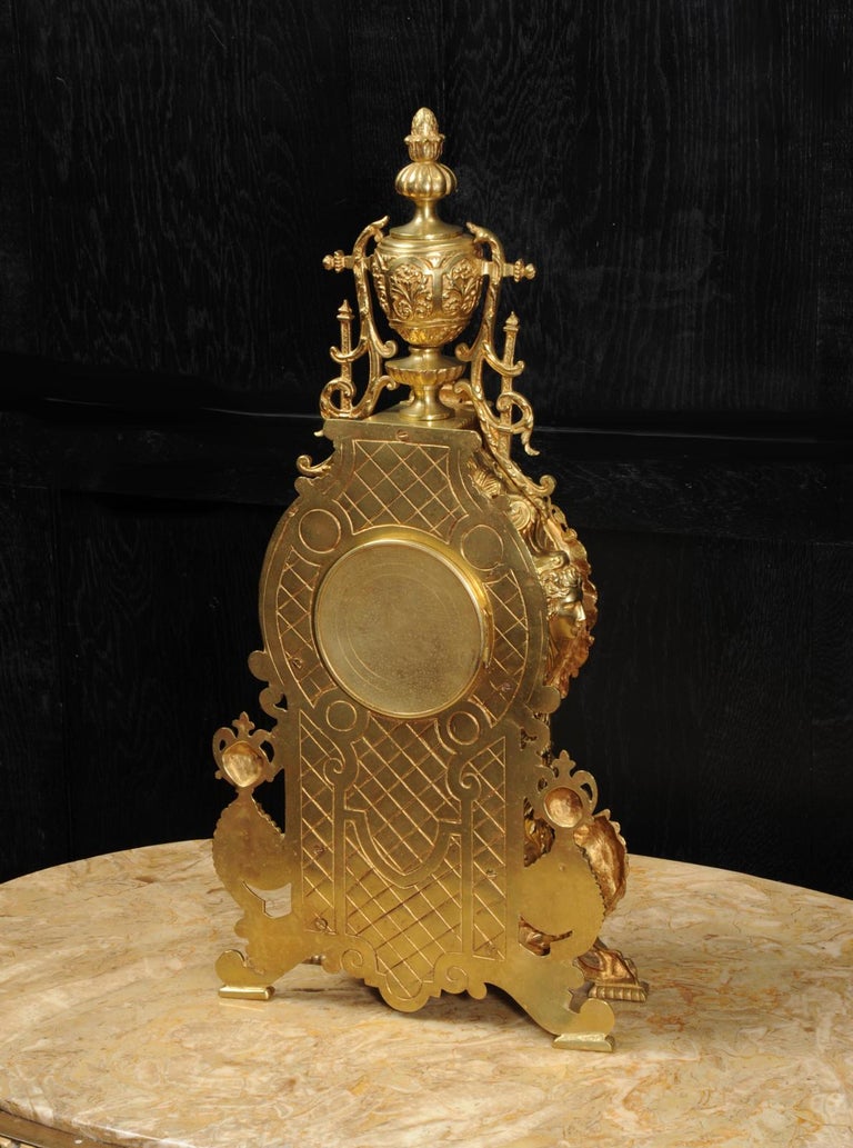 Large Antique French Gilt Bronze Baroque Clock at 1stDibs