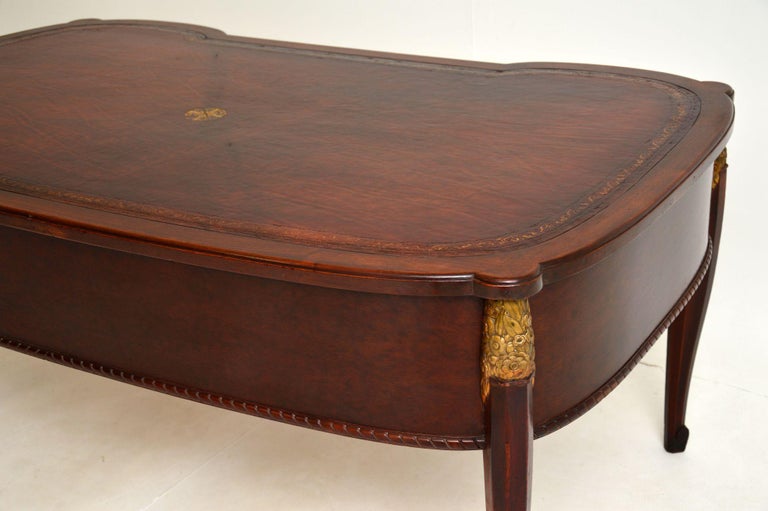 Large Antique French Leather Top Desk at 1stDibs