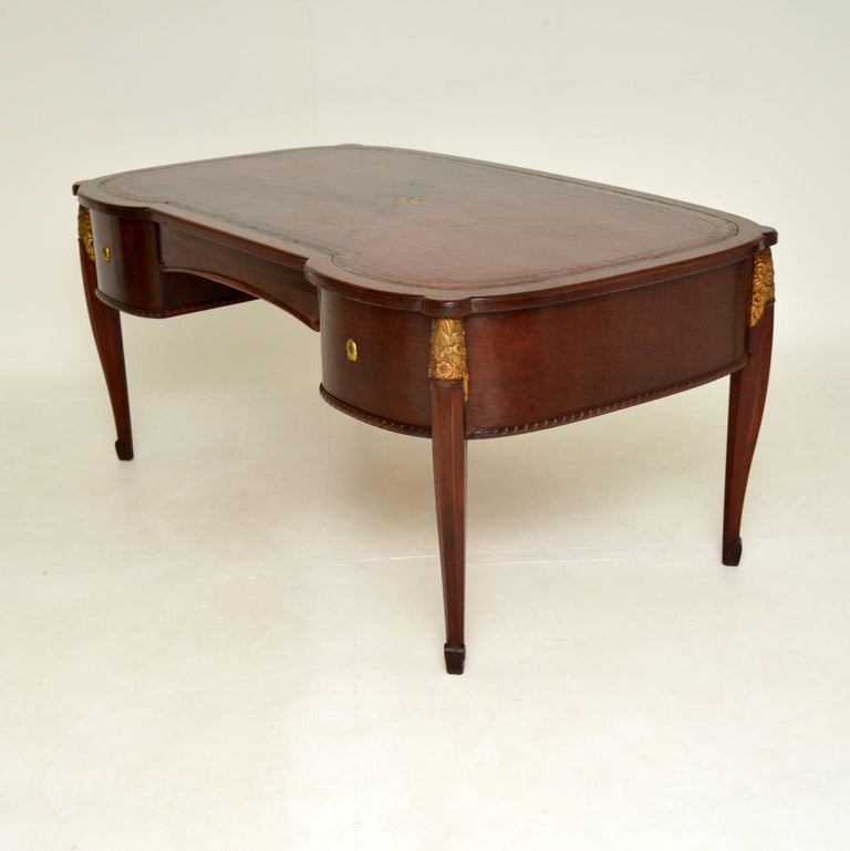 Large Antique French Leather Top Desk at 1stDibs