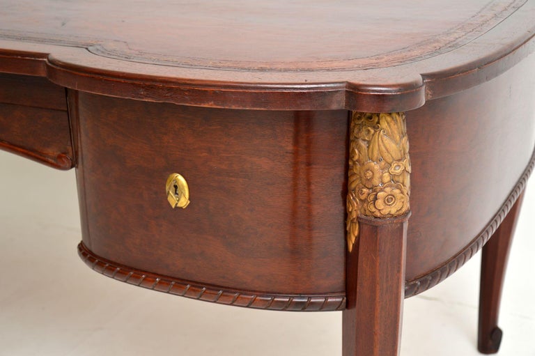 Large Antique French Leather Top Desk at 1stDibs