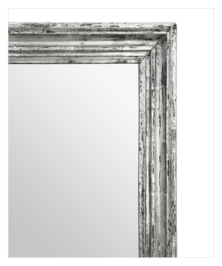 Large Antique French Mirror, Silverwood Patinated, circa 1890 For Sale ...