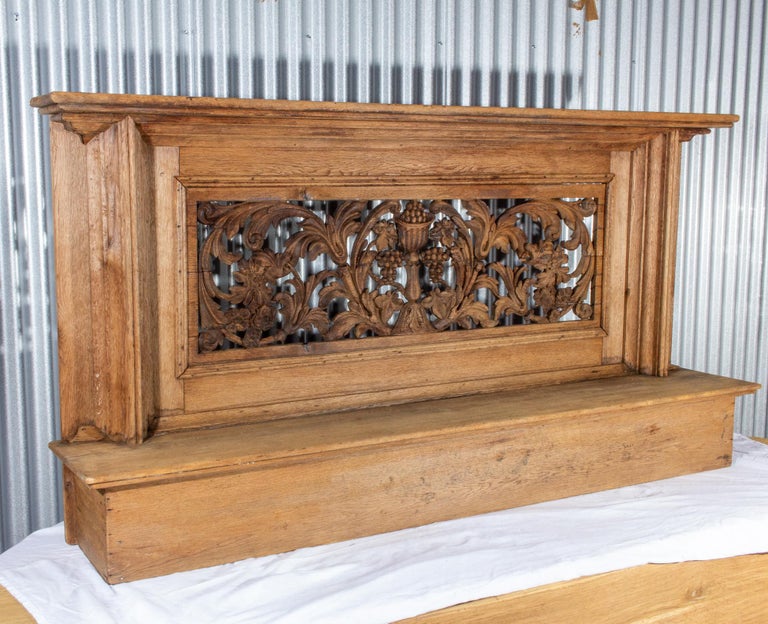 Large Antique French Oak Prie Dieu with Open Carvings at 1stDibs