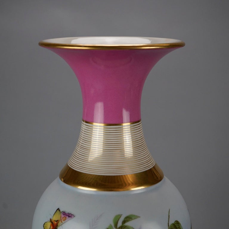 Large Antique French Old Paris Hand Painted Floral and Gilt Porcelain ...