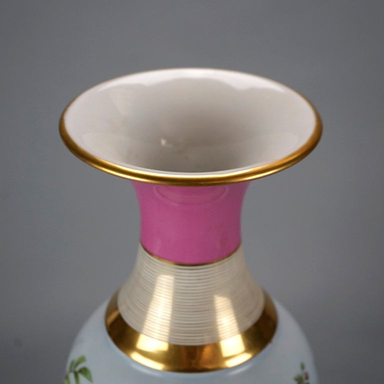 Large Antique French Old Paris Hand Painted Floral and Gilt Porcelain ...