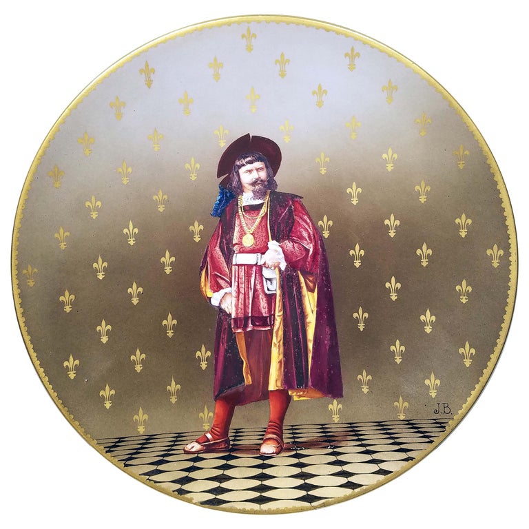 Large Antique French Porcelain Charger, 19tn Century For Sale at 1stDibs