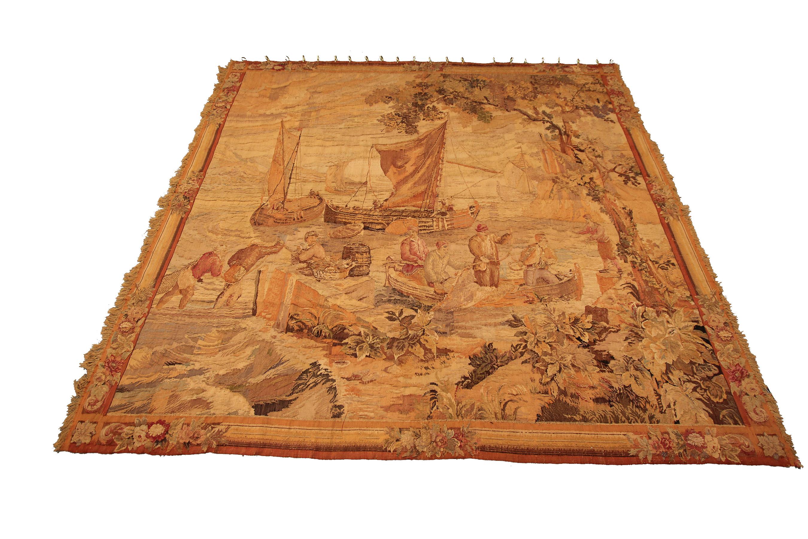 Large Antique French Tapestry Handwoven Oversized Antique Tapestry ...