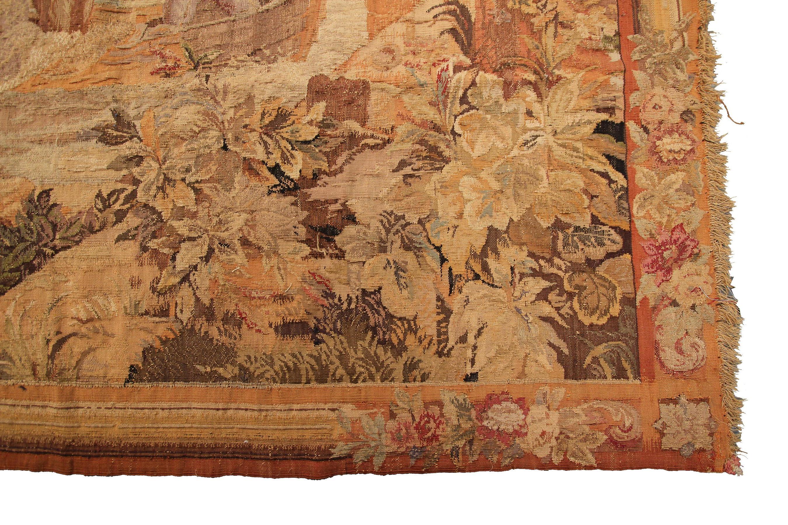 Large Antique French Tapestry Handwoven Oversized Antique Tapestry ...