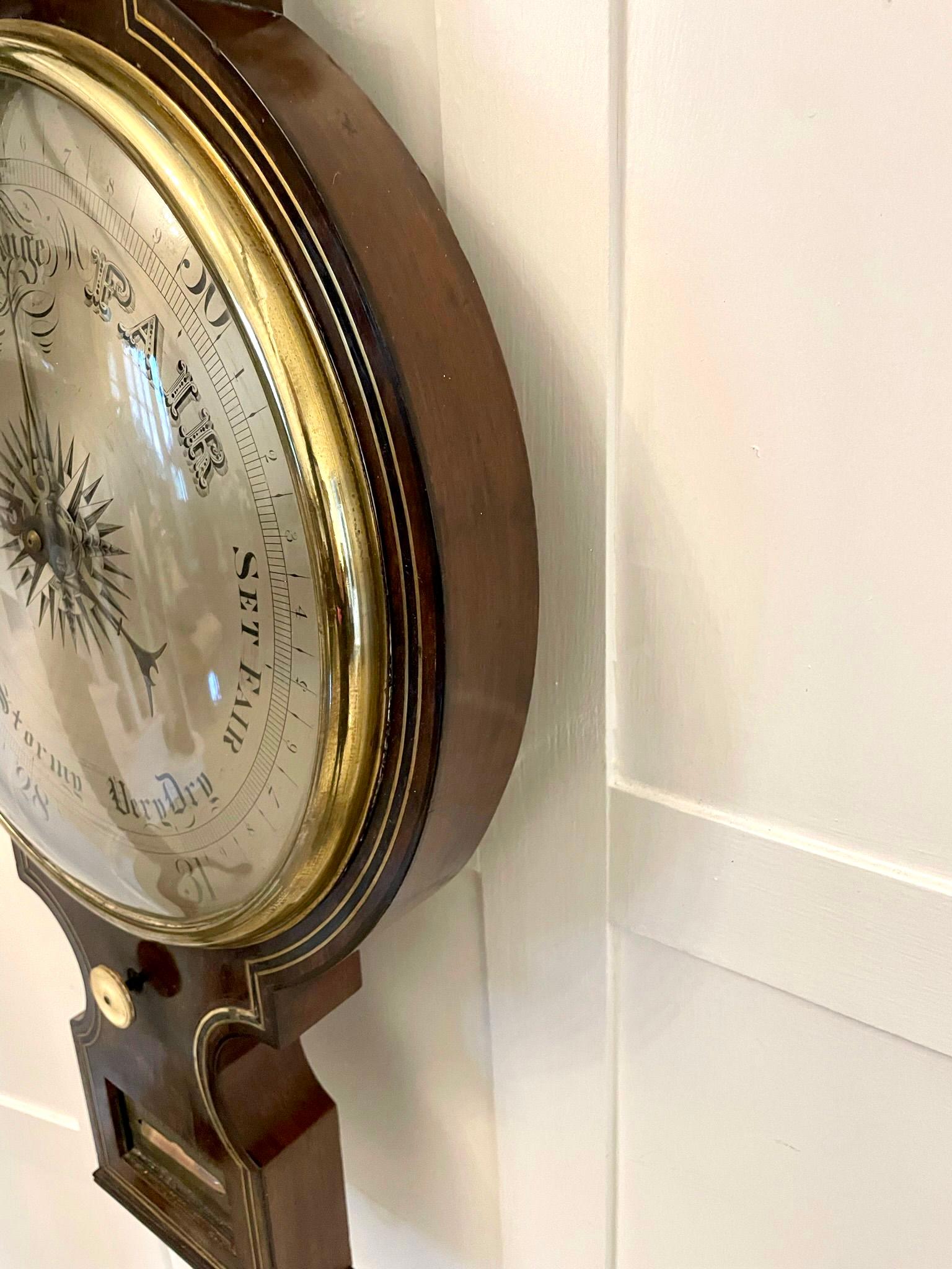 Large Antique George III Quality Brass Inlaid Mahogany Banjo Barometer ...