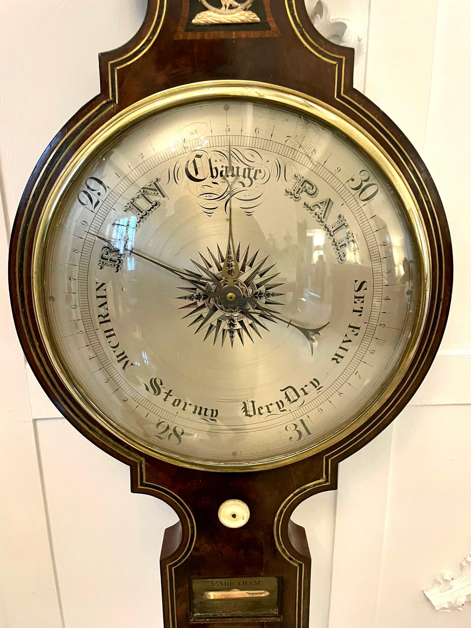 Large Antique George III Quality Brass Inlaid Mahogany Banjo Barometer ...