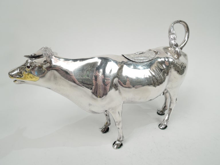 Large Antique German Silver Bountiful Bessie Cow Creamer For Sale at ...