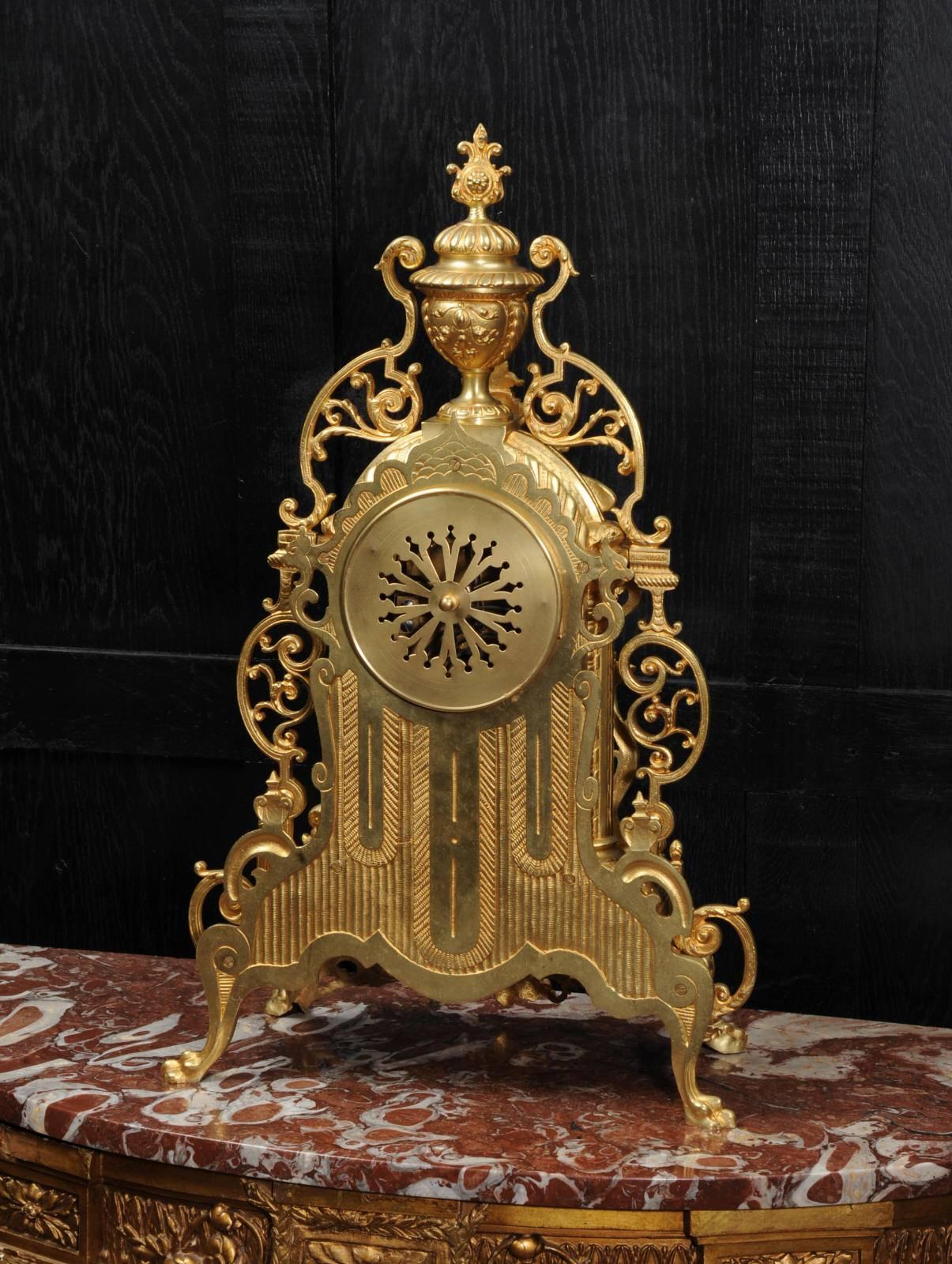 Large Antique Gilt Bronze Clock at 1stDibs