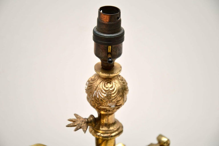 Large Antique Gilt Metal Flagon Lamp For Sale at 1stDibs