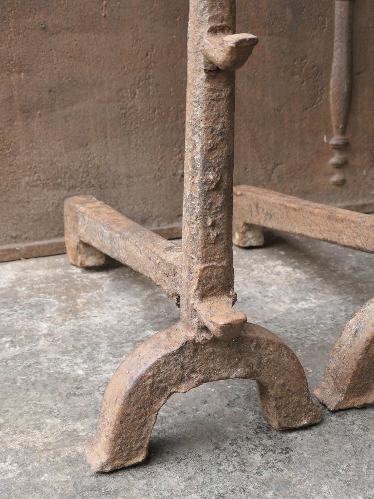 Large Antique Gothic Andirons or Firedogs, 17th Century For Sale at 1stDibs