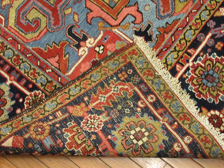 Large 10 x 13 Antique Hand Knotted Red wool Persian Heriz Rug For Sale ...