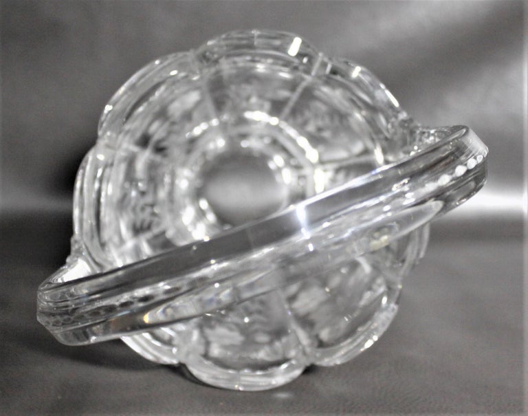 Large Antique Heisey Crystal Basket Vase with Etched Butterflies and ...