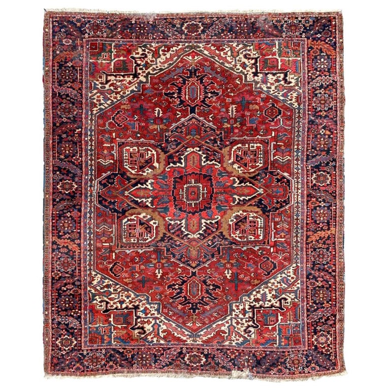 Large Antique Heriz Rug For Sale at 1stDibs