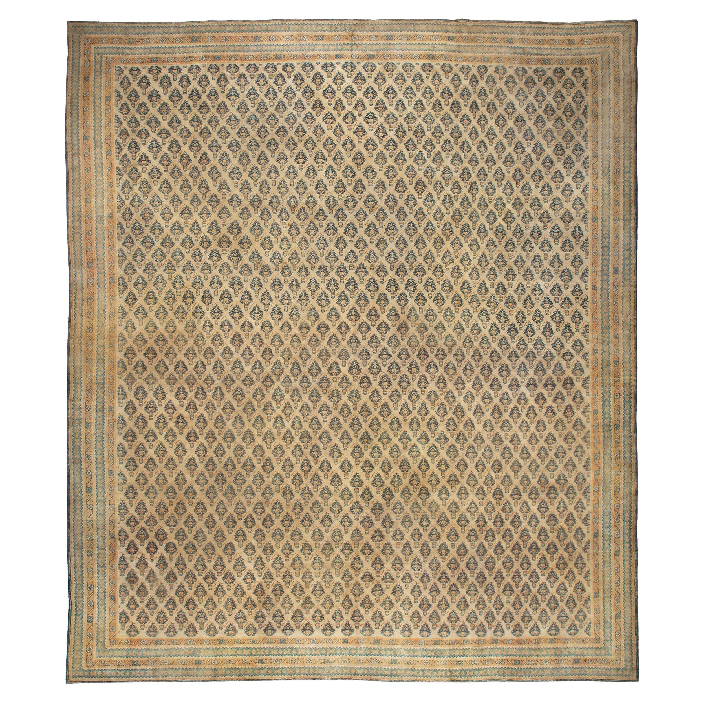 Jewel-Tone Antique Indian Agra Rug at 1stDibs