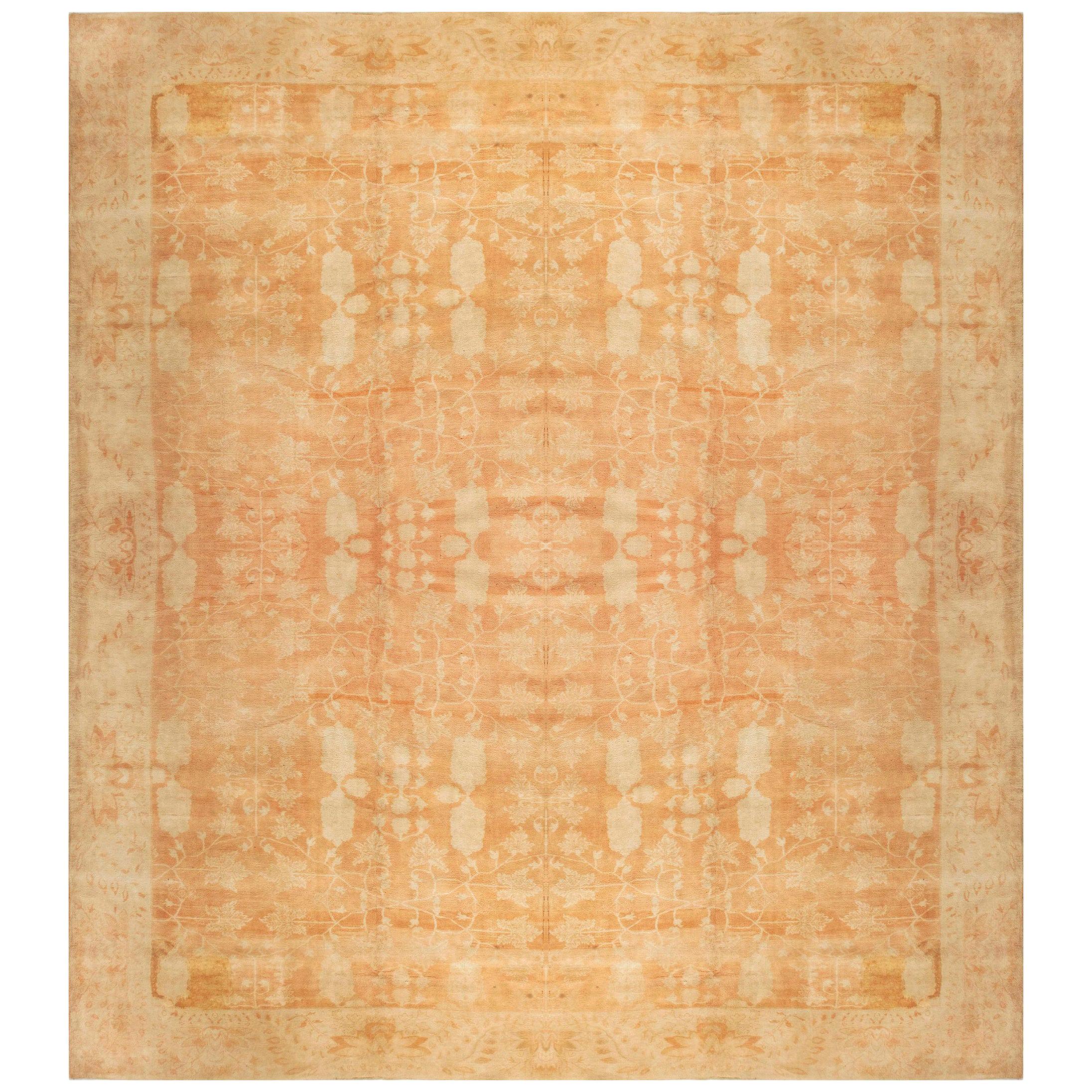 Antique Indian Agra Carpet, Handmade Rug, Green - Blue, Taupe, Beige ...