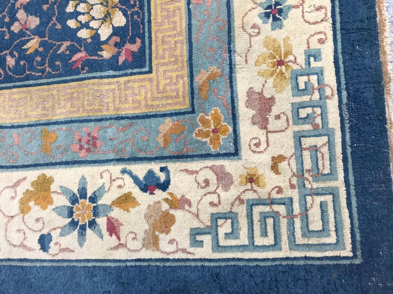 Large Antique Indo-China Art Deco Rug For Sale at 1stDibs