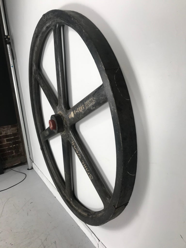 Large Antique, Industrial Factory Wooden Foundry Form, Wheel, Cog, Gear ...
