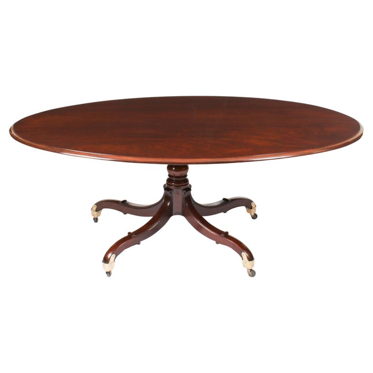 Large Antique Irish Georgian Oval Loo / Breakfast Table, 19th Century ...