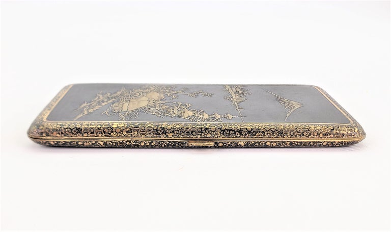 Large Antique Komai Style Japanese Damascene Cigarillo, Cigar or ...