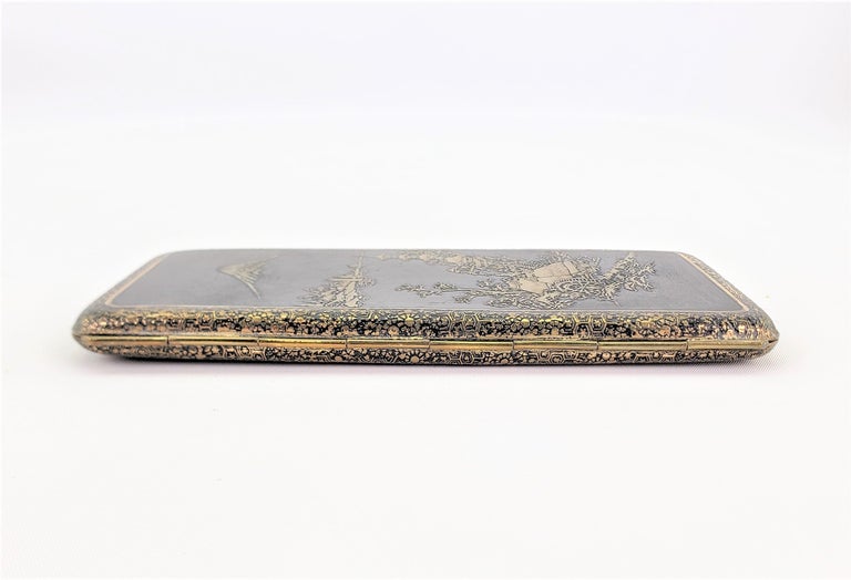 Large Antique Komai Style Japanese Damascene Cigarillo, Cigar or ...