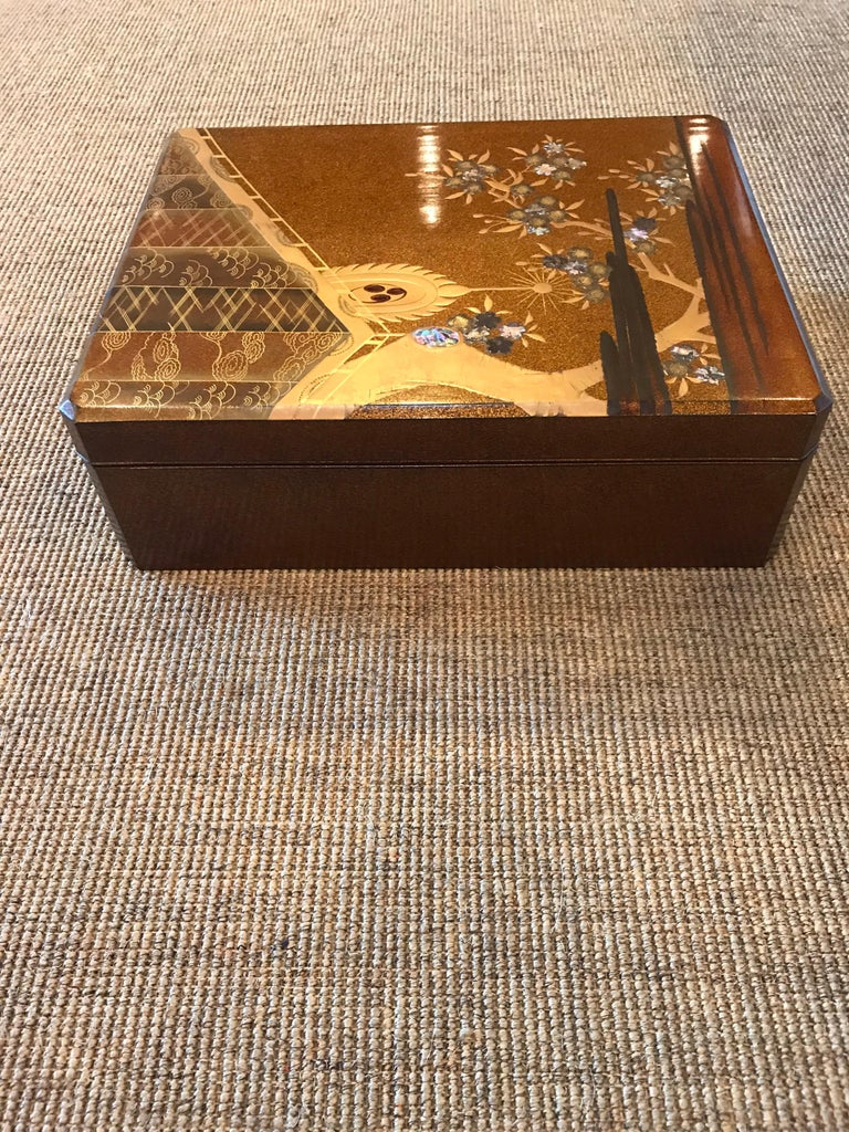 Large Antique Japanese Lacquer Box For Sale at 1stDibs