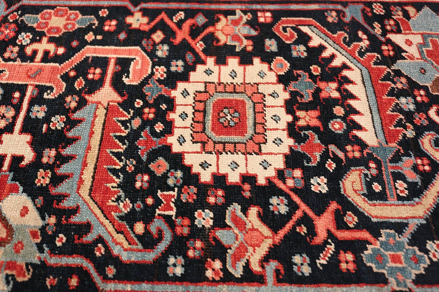 Large Antique Jewel Tone Color Persian Serapi Rug. Size: 12 ft x 17 ft ...