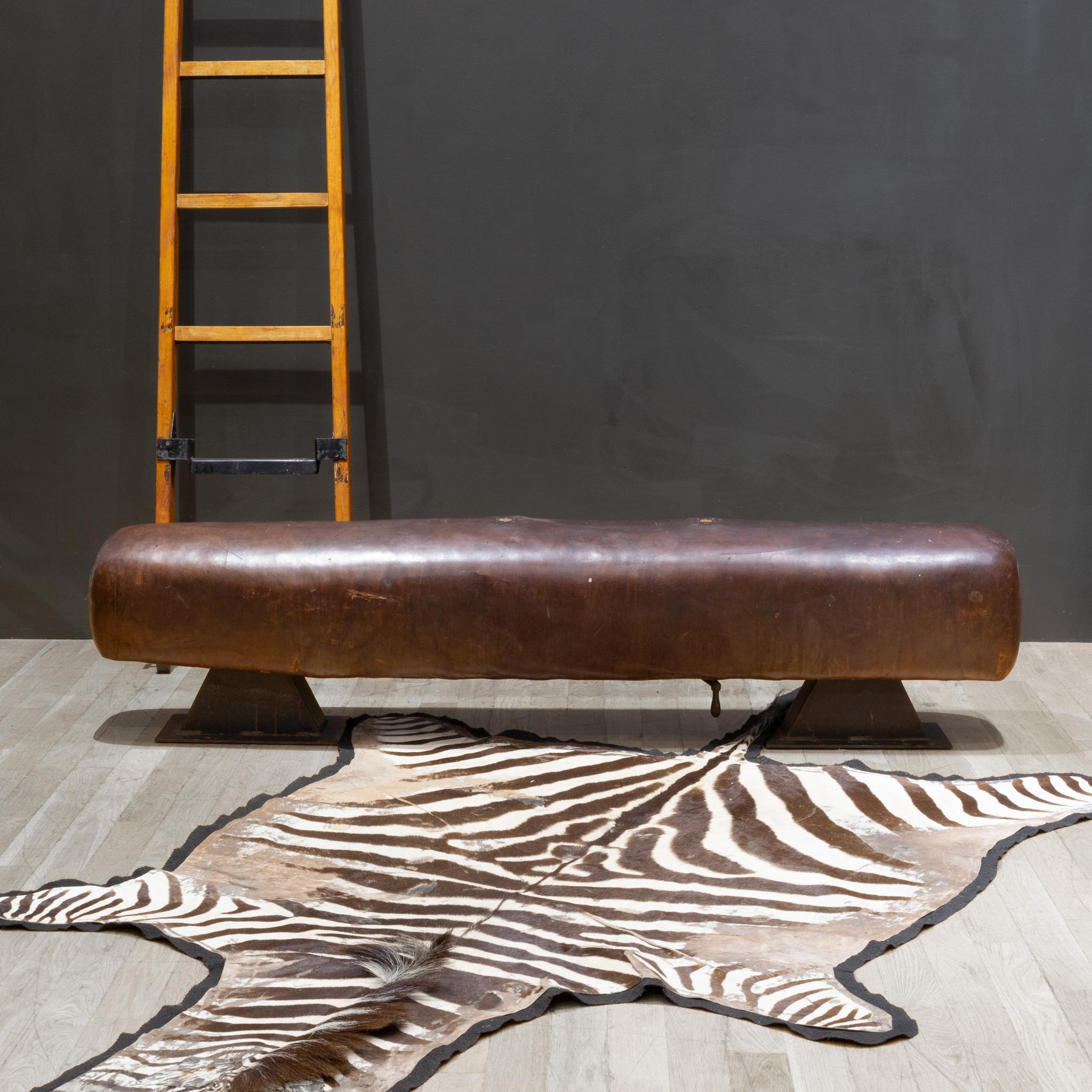 Large Antique Leather Gymnasium Pommel Horse c.1930 For Sale at 1stDibs