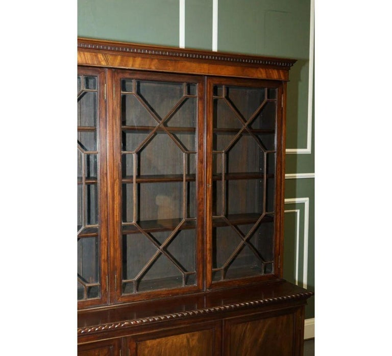 Large Antique Library Bookcase Display Cabinet with Adjustable Shelves ...
