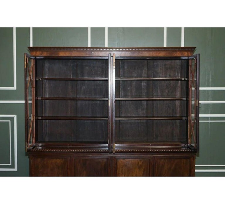 Large Antique Library Bookcase Display Cabinet with Adjustable Shelves ...