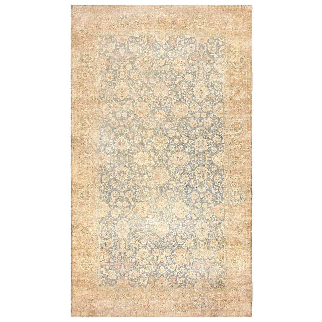 Large Antique Light Blue Indian Rug. Size: 12 ft x 19 ft 7 in (3.66 m x ...