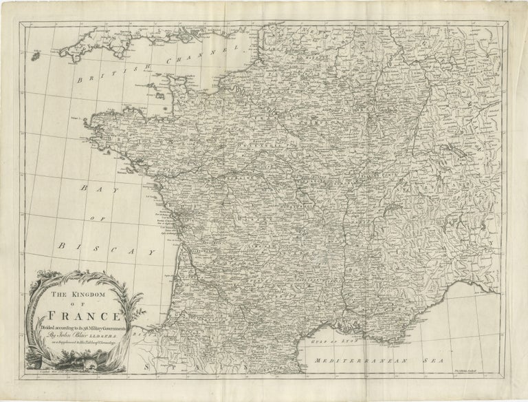 Large Antique Map of the Kingdom of France For Sale at 1stDibs
