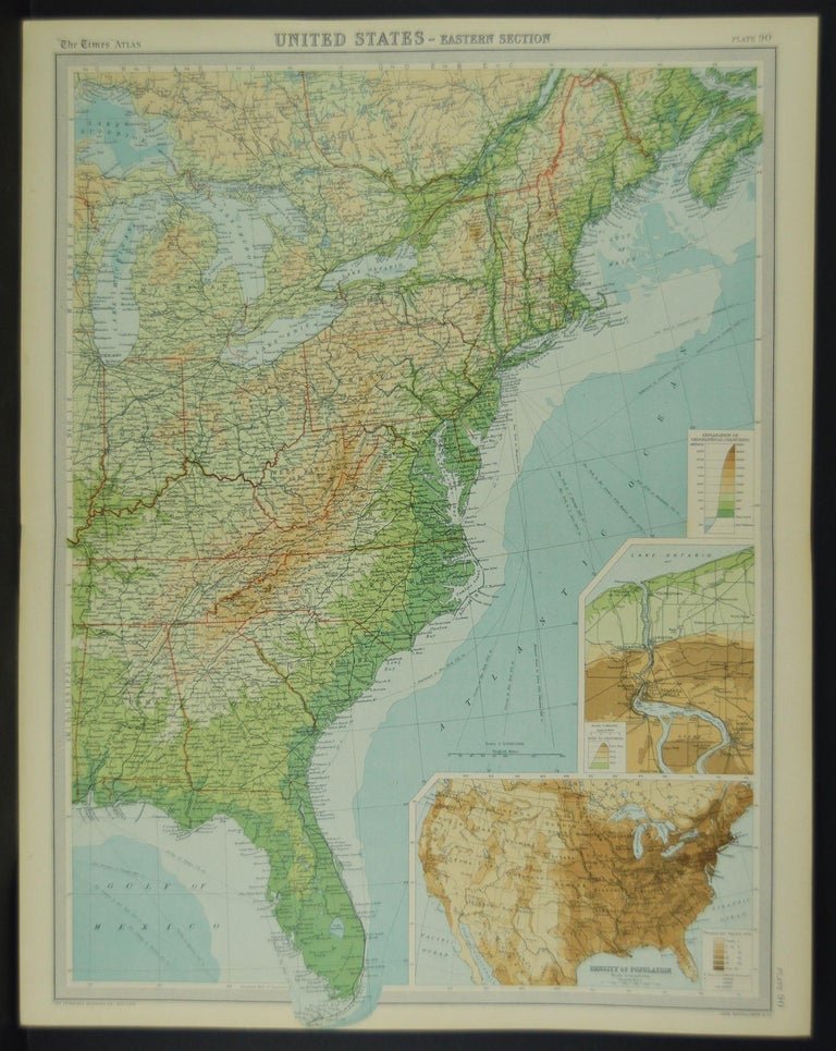 Large Antique Map of the United States, in 4 Sections For Sale at 1stDibs