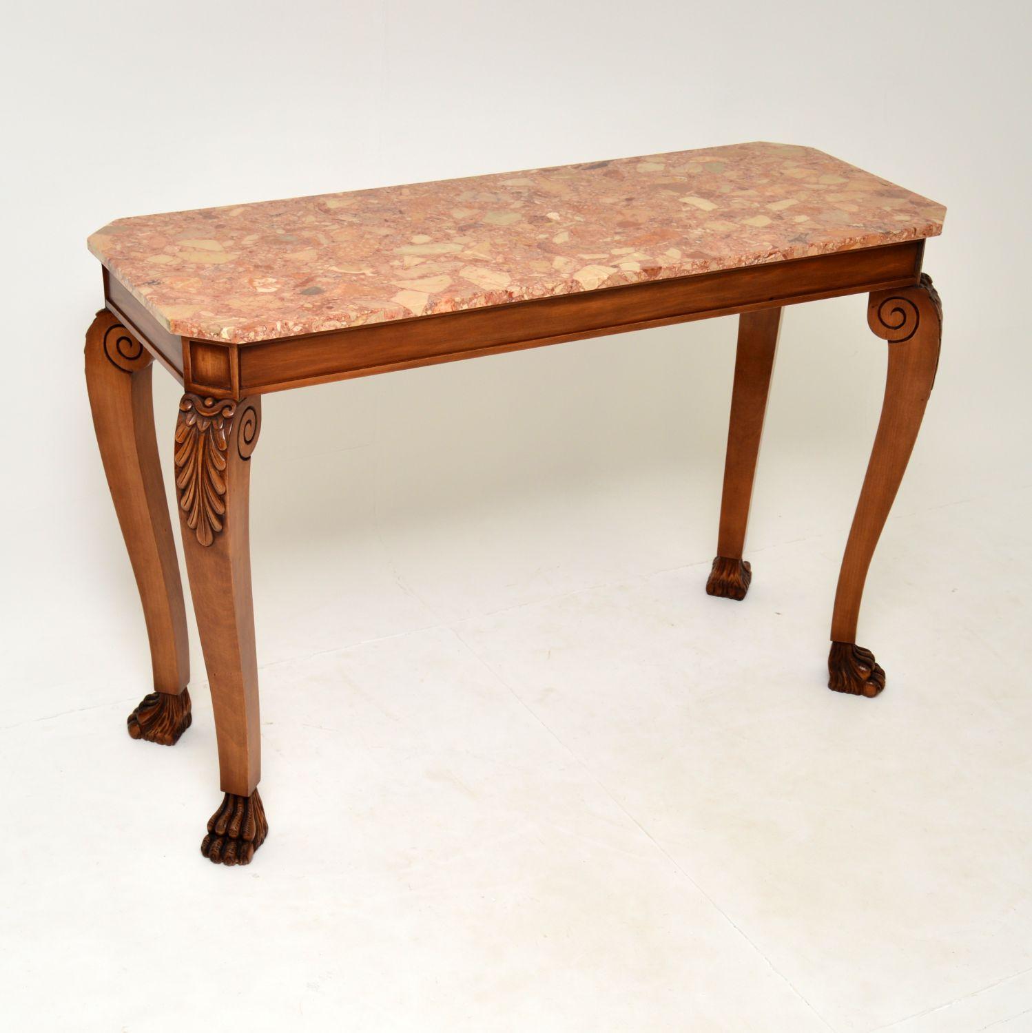 Large Antique Neo Classical Style Marble Top Console Table For Sale at ...