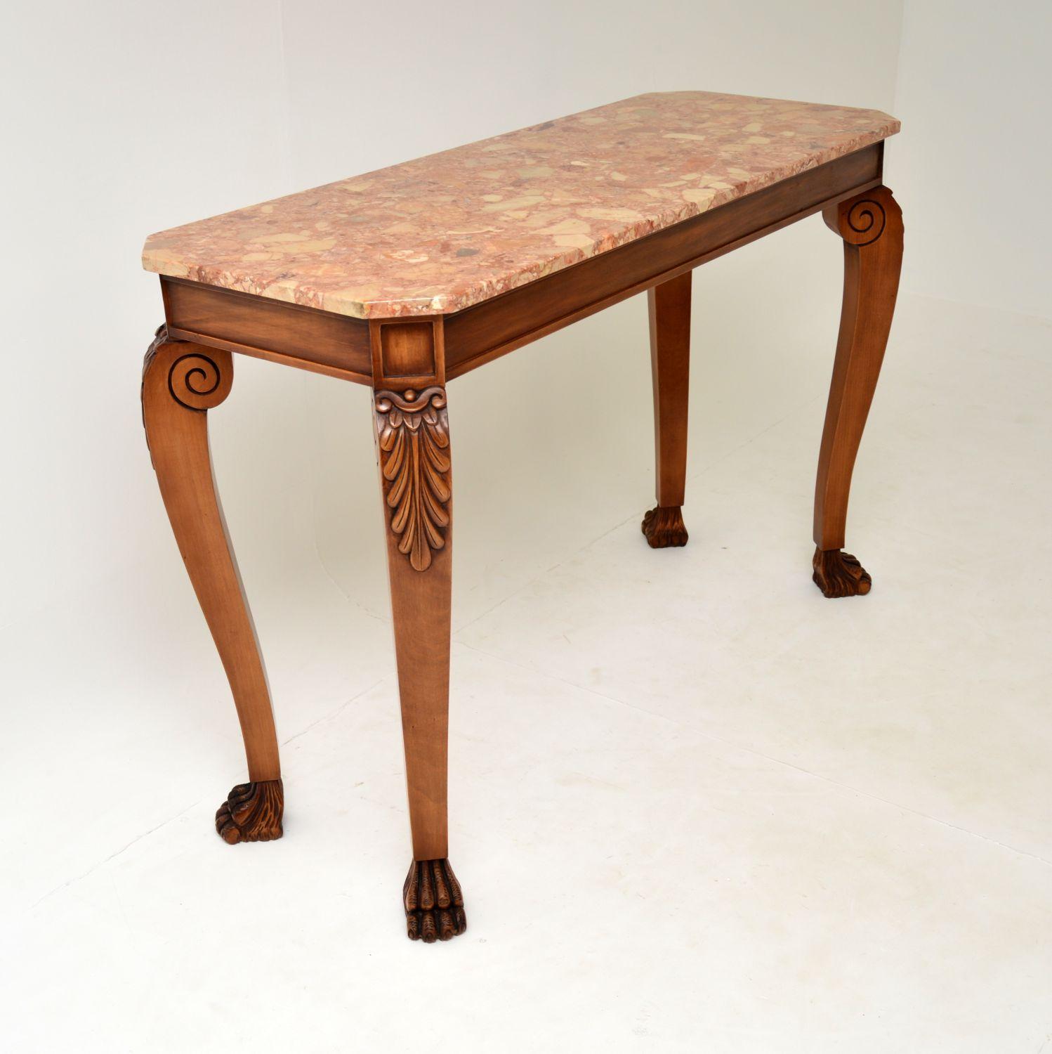 Large Antique Neo Classical Style Marble Top Console Table For Sale at ...