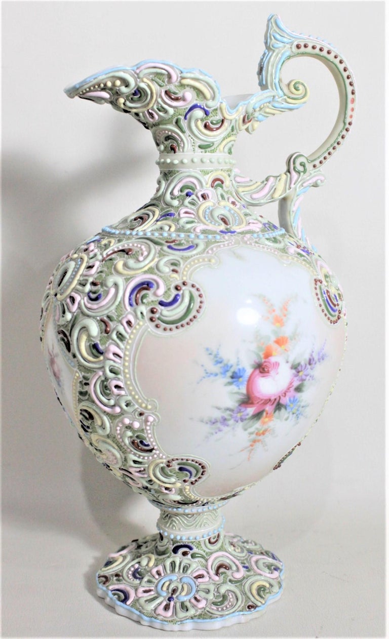 Large Antique Nippon Styled Ewer or Pitcher with Ornate Moriage ...