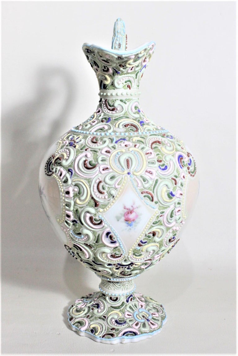 Large Antique Nippon Styled Ewer or Pitcher with Ornate Moriage ...